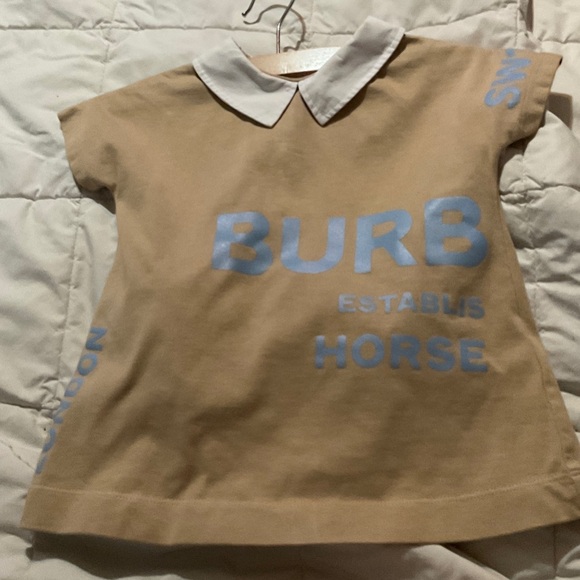 Burberry | Matching Sets | Burberry Tan Kids Tee With Blue Accents ...